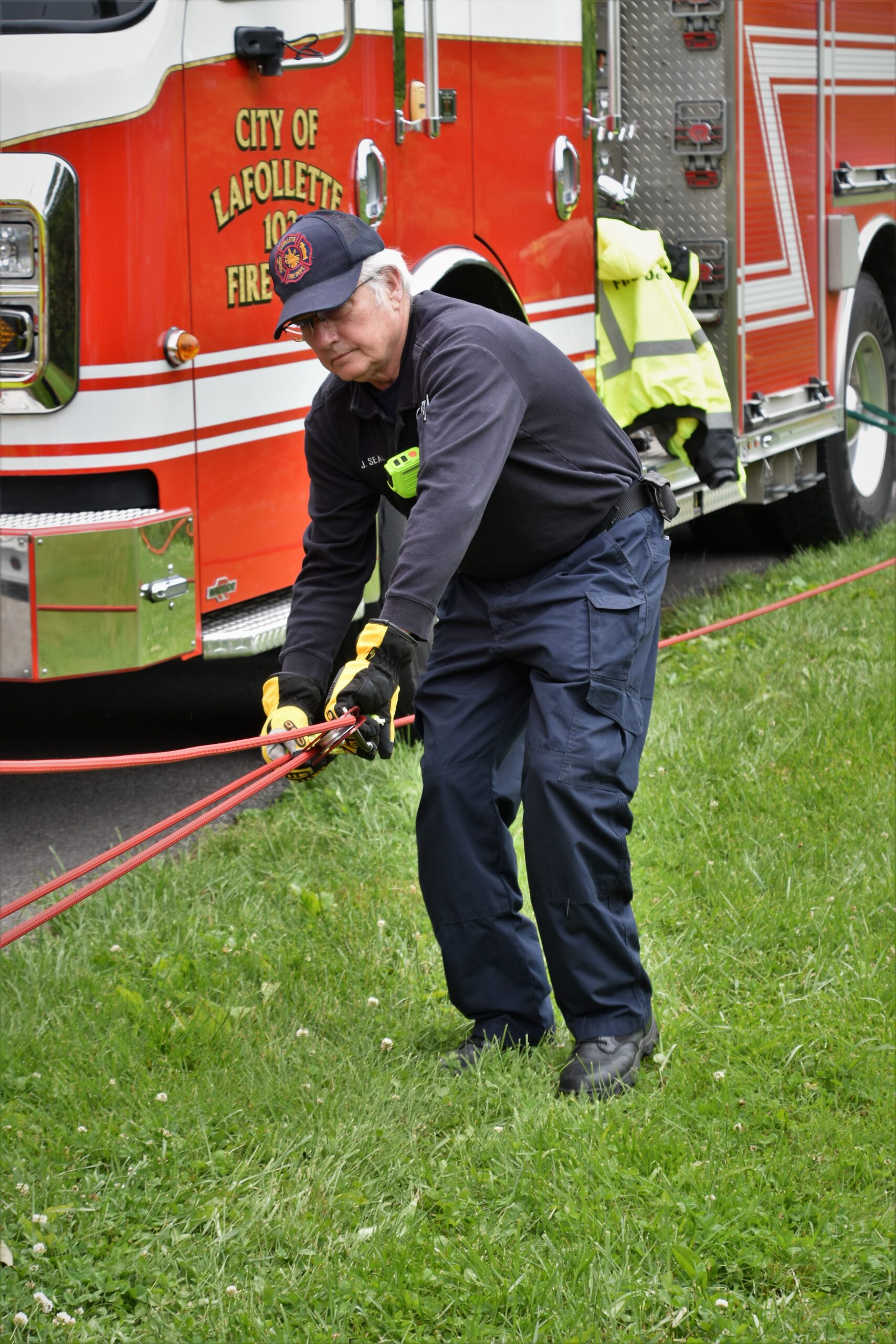 LFD training covers rescuing a patient over an embankment - WLAF