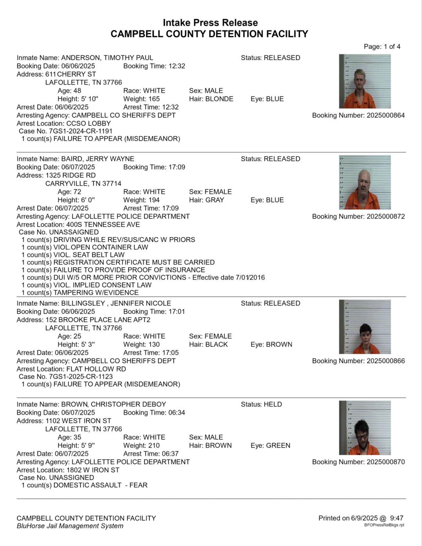 13 Names on Mon., June 9, 2025, B.C. Bonding Arrest Report – B.C ...