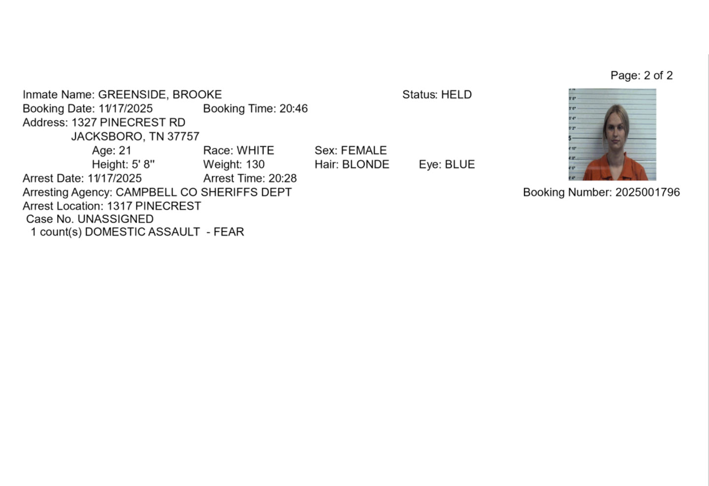 Four Names on Tue., Nov. 18, 2025, B.C. Bonding Arrest Report. B.C ...