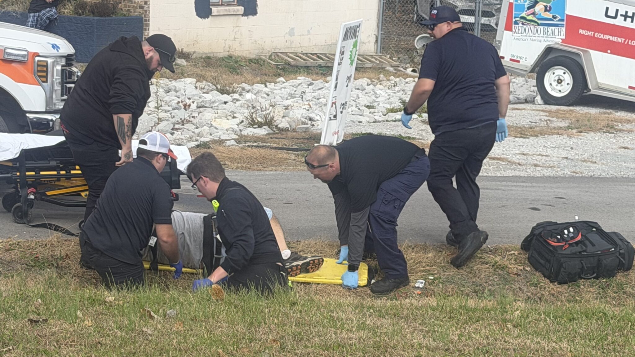 Man takes a hard fall, lands in a ditch, transported to hospital - WLAF